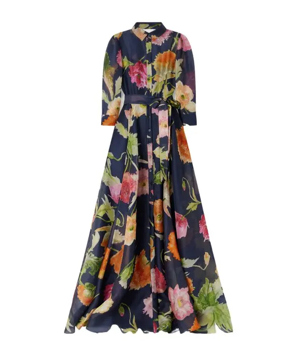Carolina Herrera Poppy Print Long Dress - Multicolor