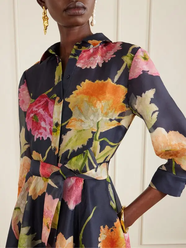 Carolina Herrera Poppy Print Long Dress