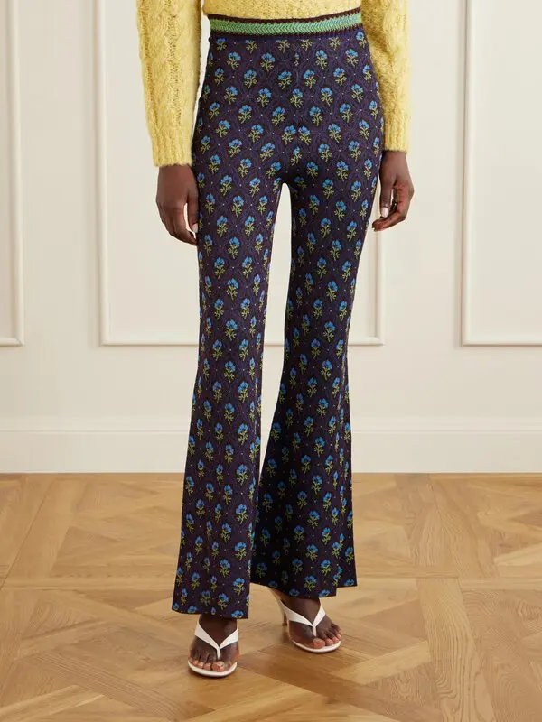 Etro Floral Knitted Flared Pants