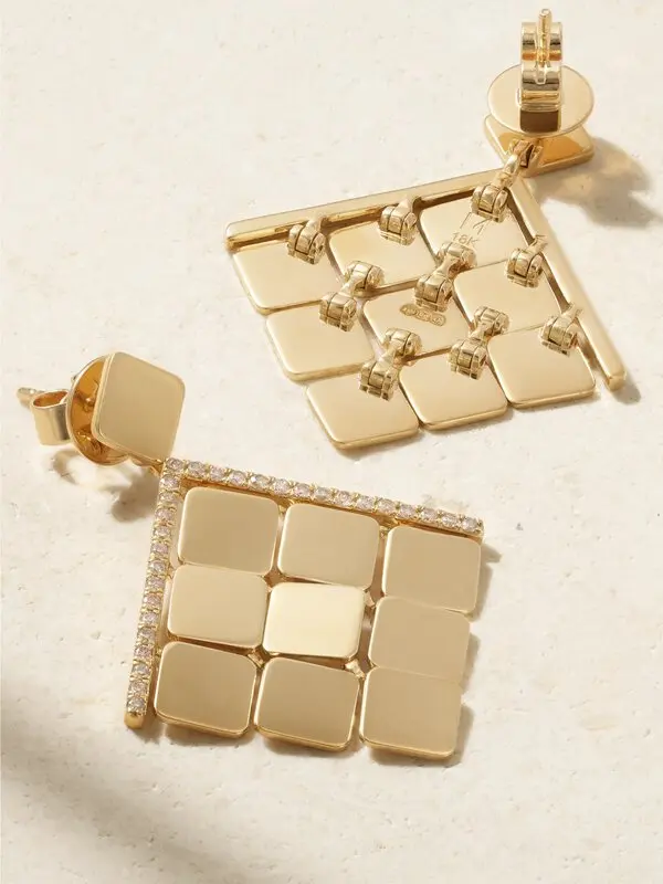 Ileana Makri Gold Diamond Earrings