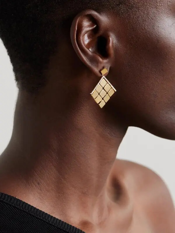 Ileana Makri Gold Diamond Earrings
