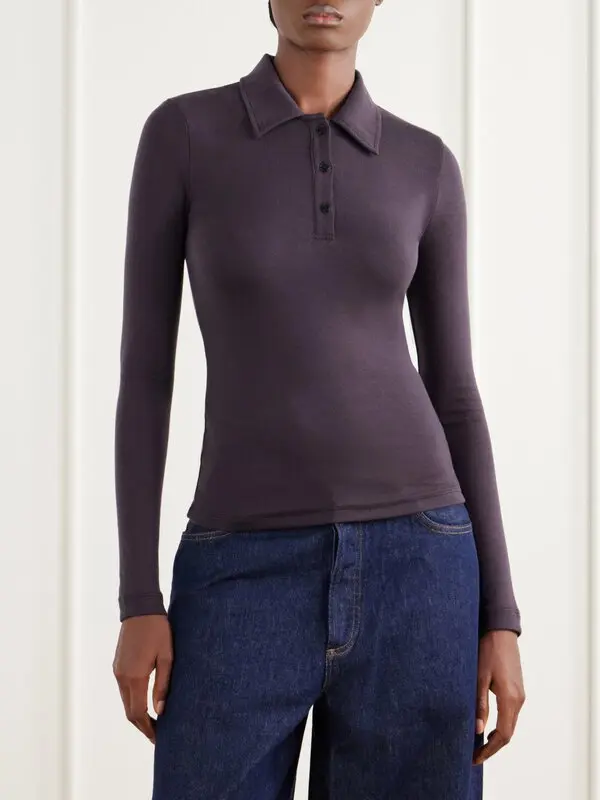 AGOLDE Stretch-lyocell Polo Shirt