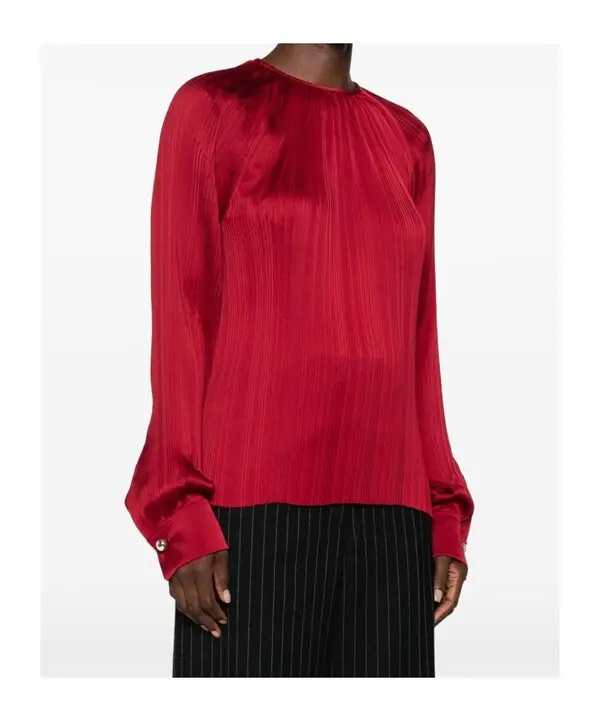 LANVIN Pleated Long-sleeve Blouse