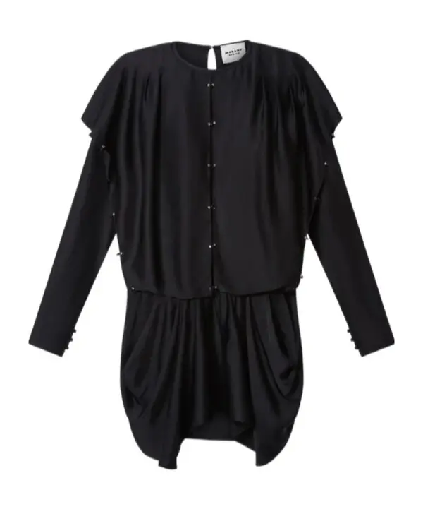 Isabel Marant Étoile Crystal-embellished Ruffled Mini Dress - Black