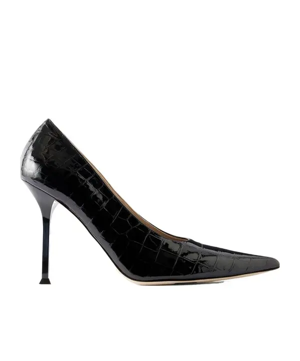 CHRISTEN Helix 95 Croc-effect Patent Leather Pumps