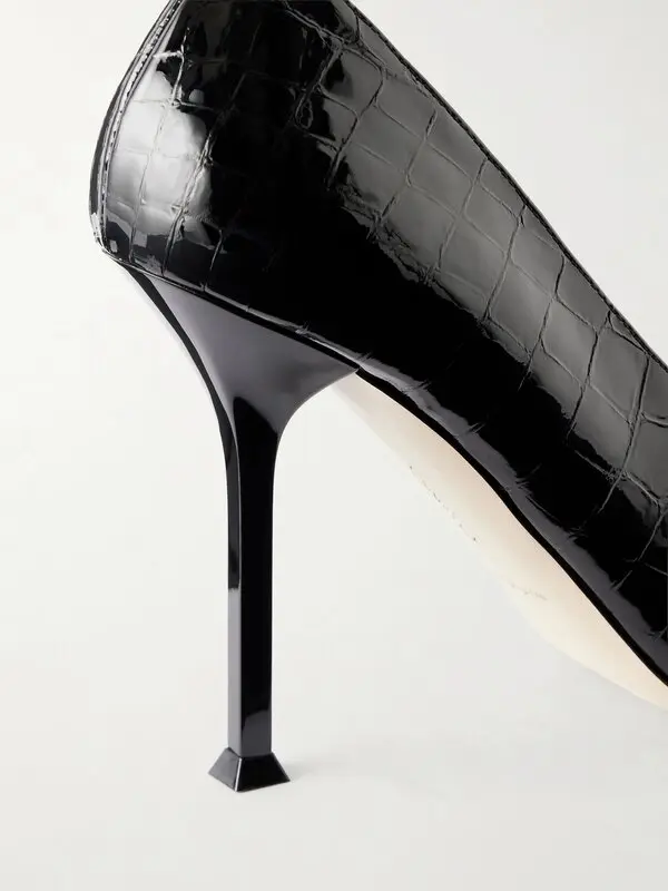 CHRISTEN Helix 95 Croc-effect Patent Leather Pumps