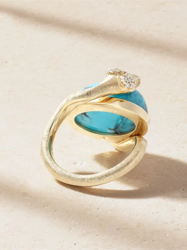 OLE LYNGGAARD COPENHAGEN 18-karat Gold, Turquoise And Diamond Ring