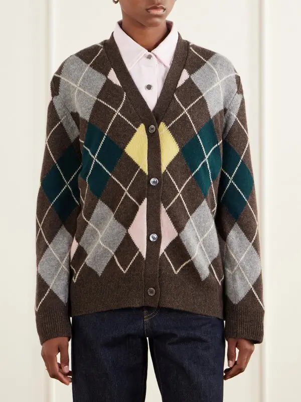 Daughter Ava Argyle Wool Cardigan