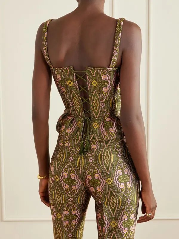 Etro Floral Paisley-print Jacquard Bustier Top