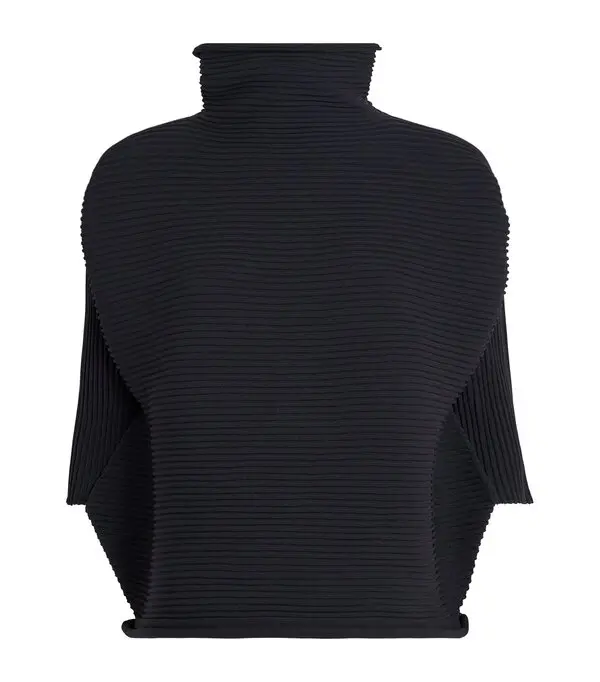 Issey Miyake Zigzag-knit High-neck Sweater