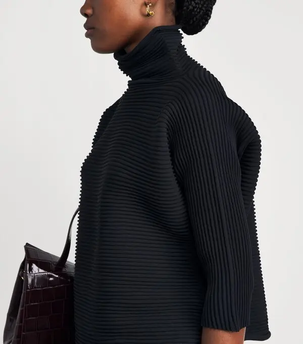 Issey Miyake Zigzag-knit High-neck Sweater