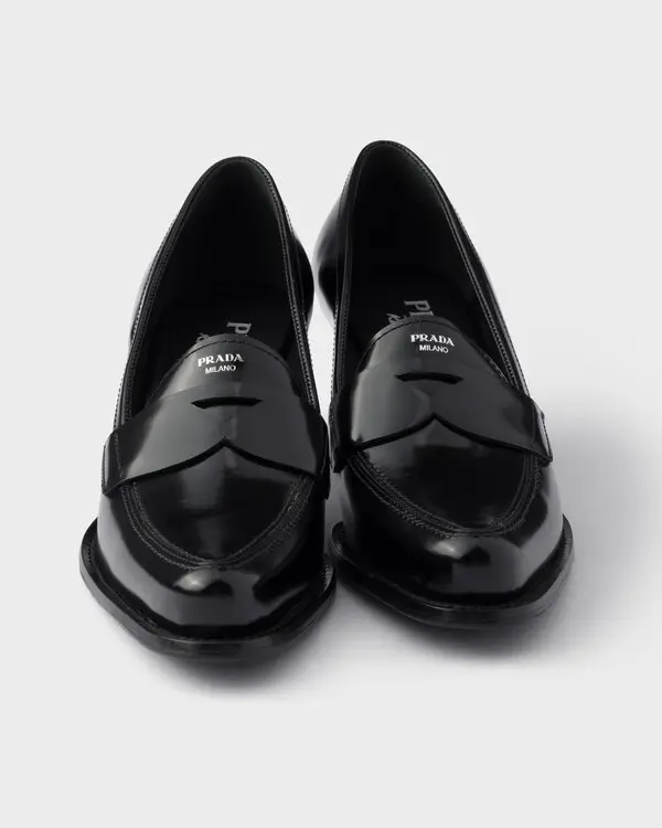 Prada Brushed Leather Loafers