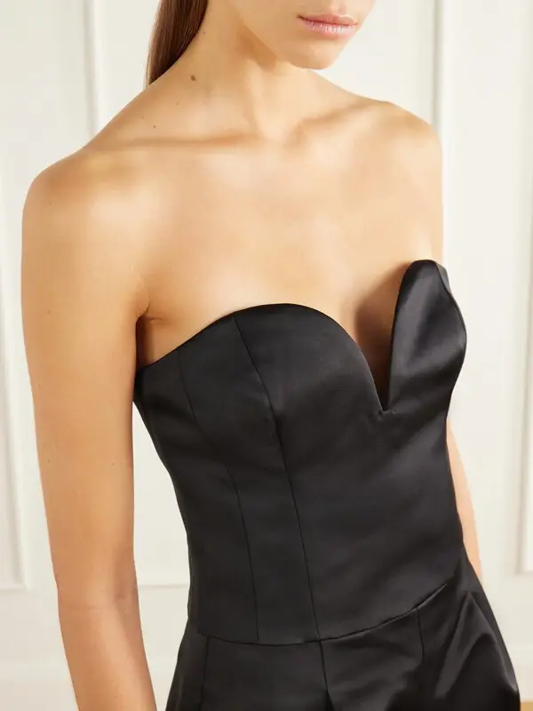 Ulla Johnson Cropped Bustier Duchesse-satin Top