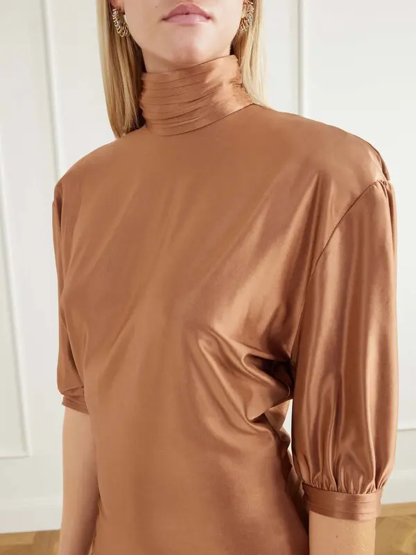 Rabanne Stretch-satin Turtleneck Blouse
