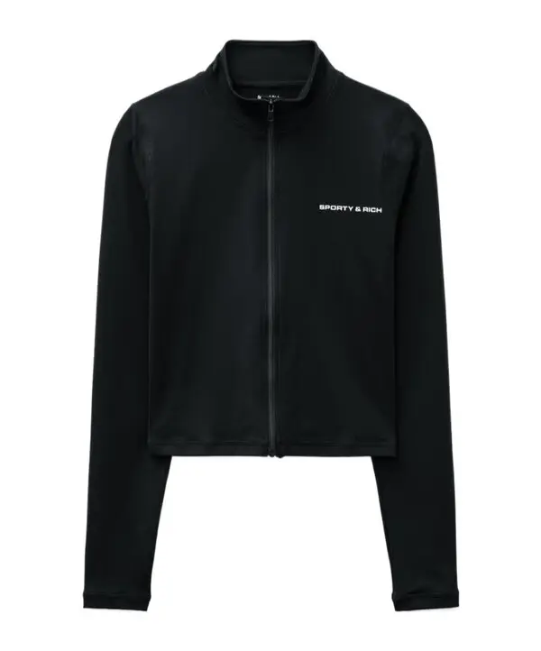 SPORTY  RICH Zip-up Knitted Sports Top