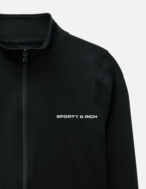 SPORTY  RICH Zip-up Knitted Sports Top