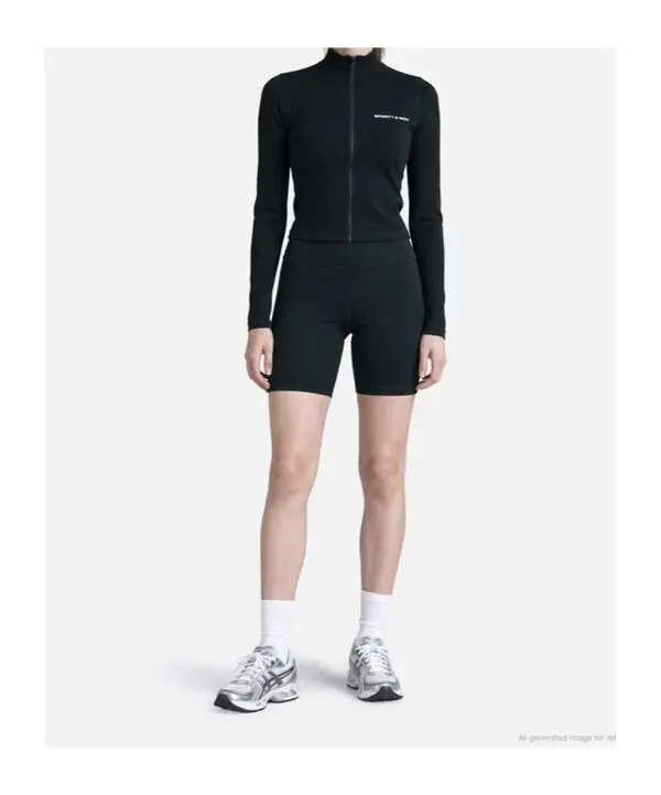 SPORTY  RICH Zip-up Knitted Sports Top