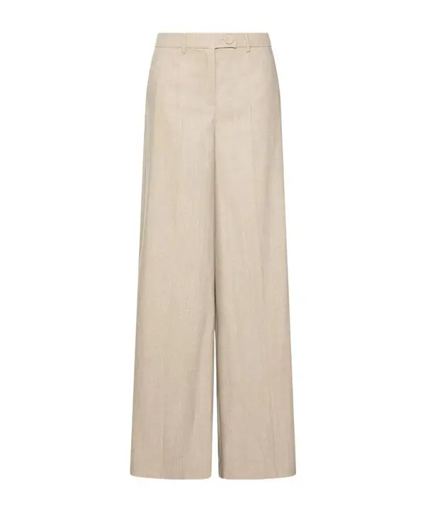 Marella Wide-leg Casual Trousers - Light Brown