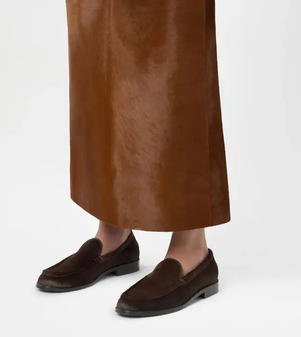 TOD'S Metal Dots Loafers In Pony Effect Leather - Brown