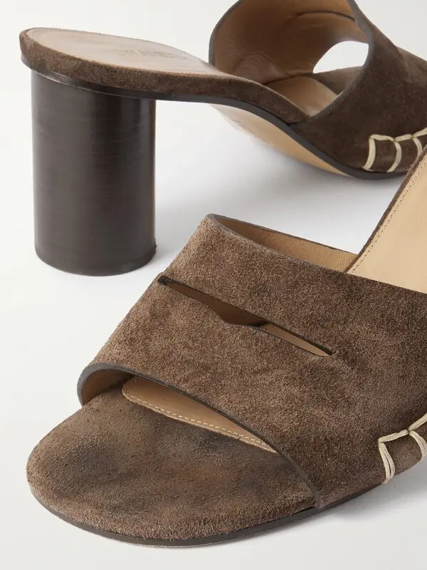 J.W.ANDERSON Loafer Whipstitched Suede Mules