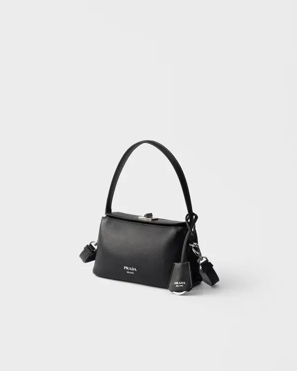Prada Mini Avoir Saffiano-leather Tote Bag - Black