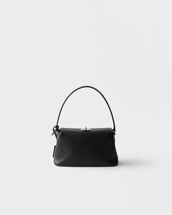 Prada Mini Avoir Saffiano-leather Tote Bag - Black