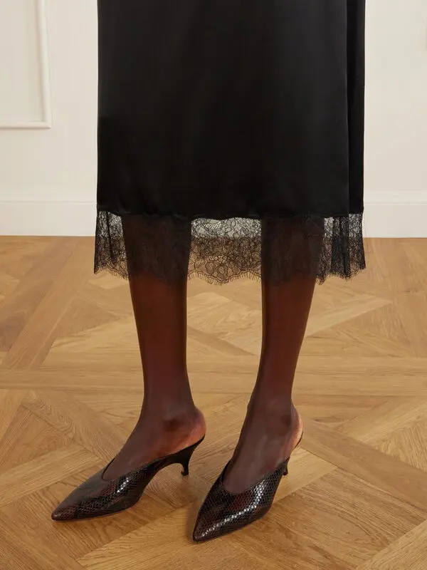 Le Monde Beryl Snake-effect Leather Mules