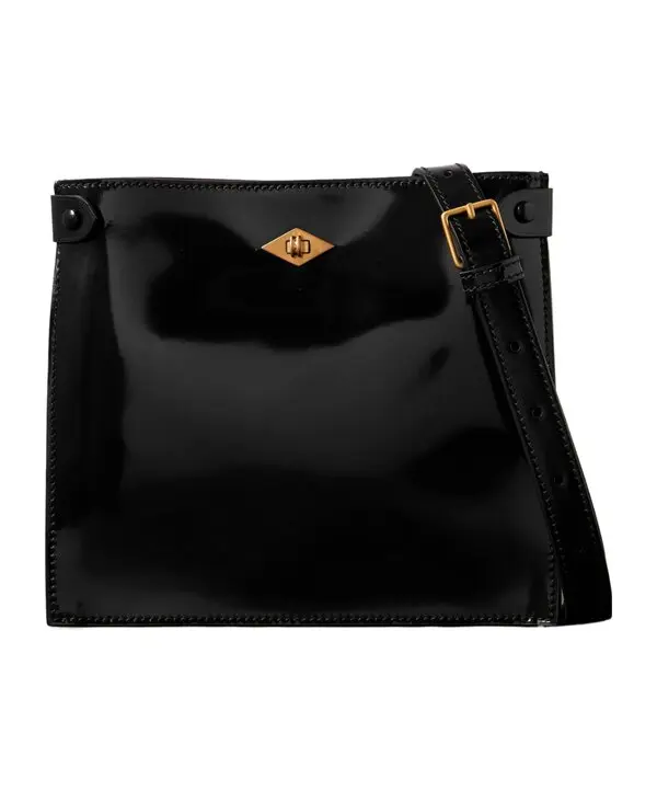 METIER Stowaway Glossed-leather Shoulder Bag