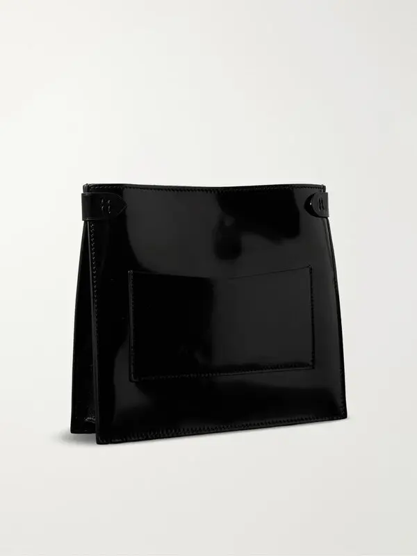 METIER Stowaway Glossed-leather Shoulder Bag