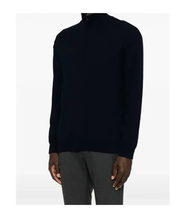 LISA YANG Quarter Zipper Sweater - Black