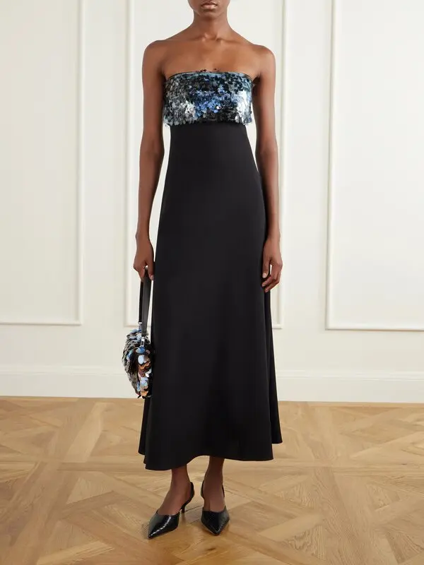 Staud Timmy Sequin-embellished Shoulder Bag - Blue