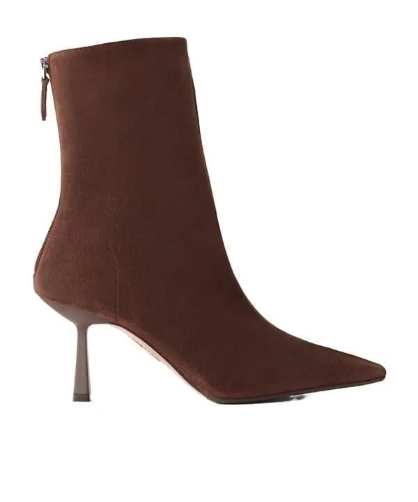AQUAZZURA Sentier 75 Suede Ankle Boots - No