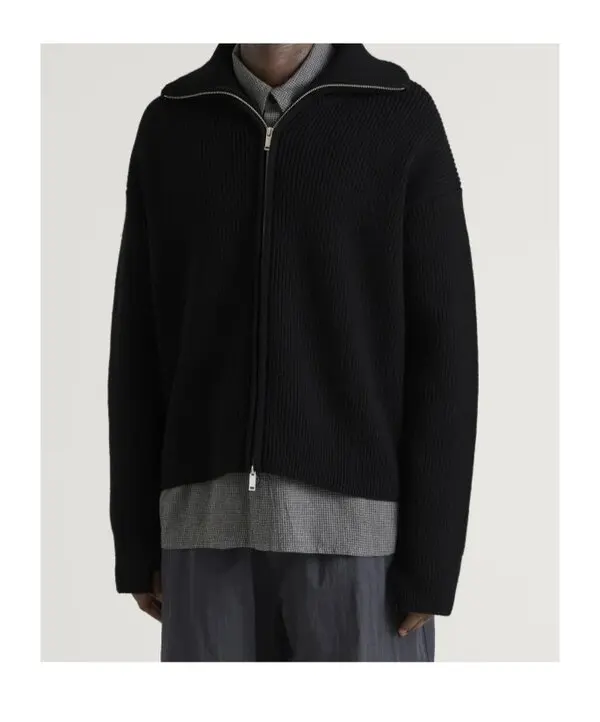 Studio Nicholson Sandos Zip-up Cardigan - Black
