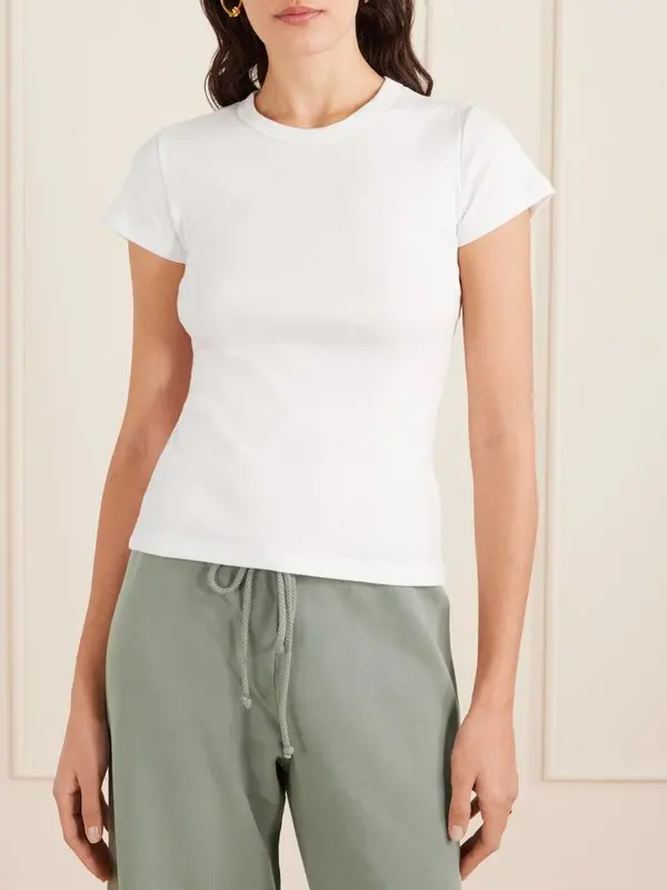 LESET Ribbed Cotton-jersey T-shirt