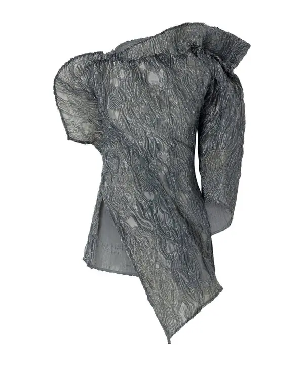 Maticevski Scintilla Asymmetric Crinkled-georgette Blouse