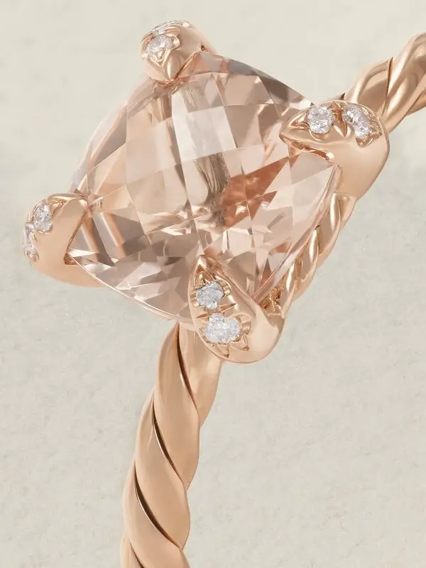 David Yurman Chatelaine 18-karat Rose Gold, Morganite And Diamond Ring