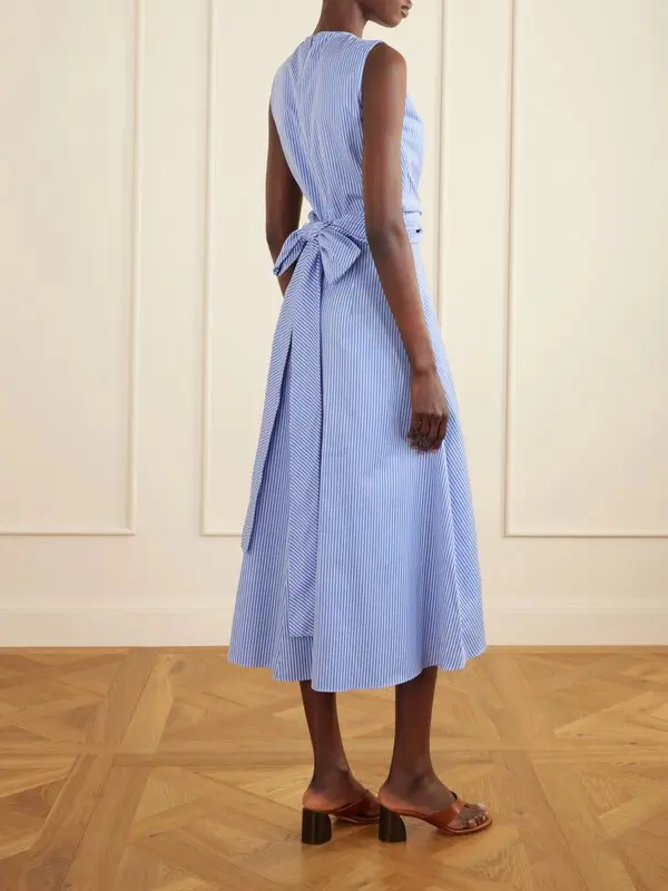 Altuzarra Penny Striped Gathered Cotton Midi Dress - No