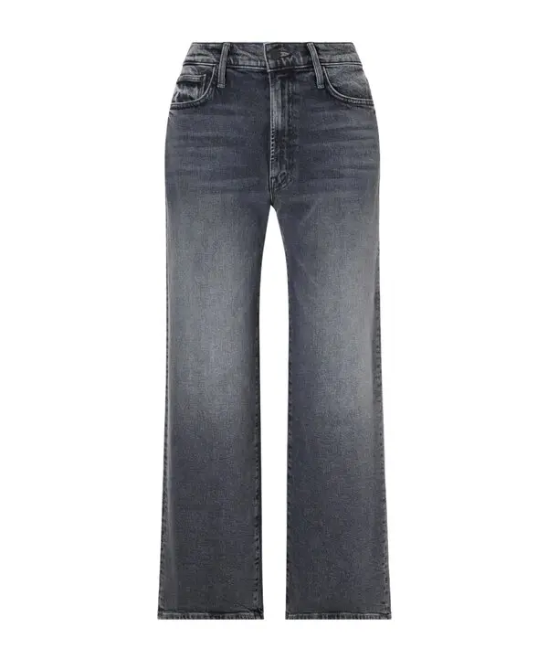 MOTHER Cropped Mid-rise Straight-leg Jeans - Black