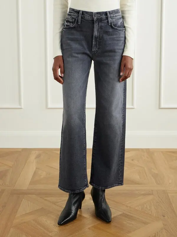 MOTHER Cropped Mid-rise Straight-leg Jeans