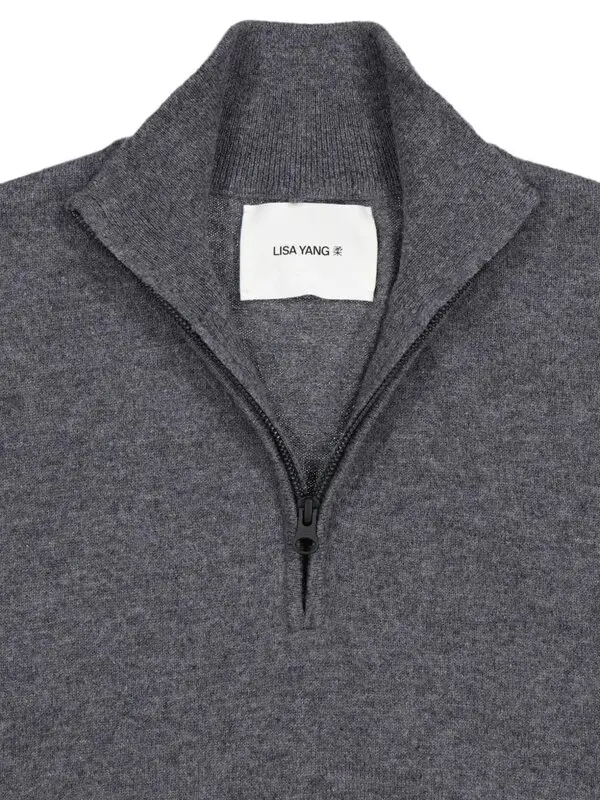 LISA YANG Quarter-zip Knitted Sweater - Grey