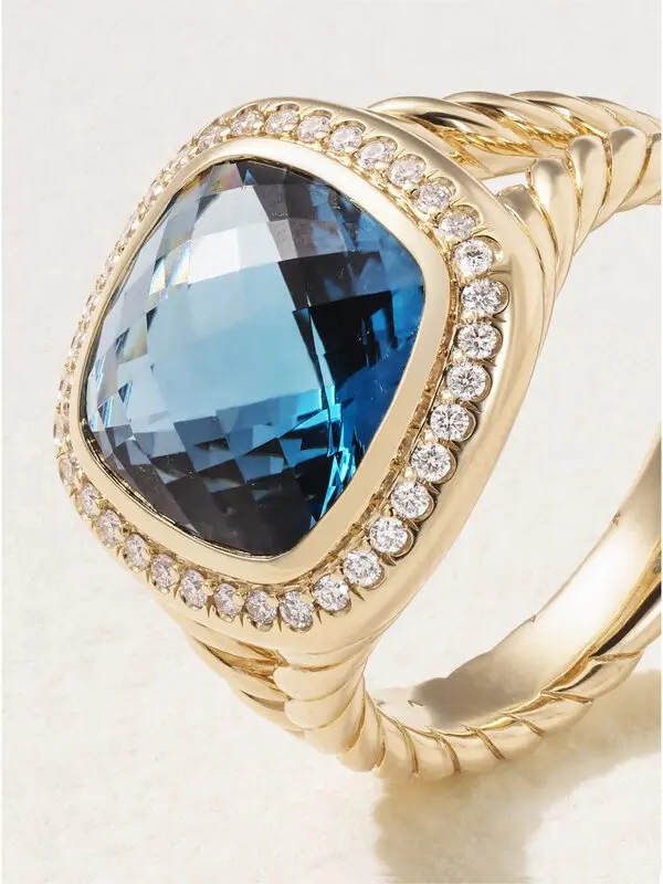 David Yurman 18-karat Gold, Topaz And Diamond Ring