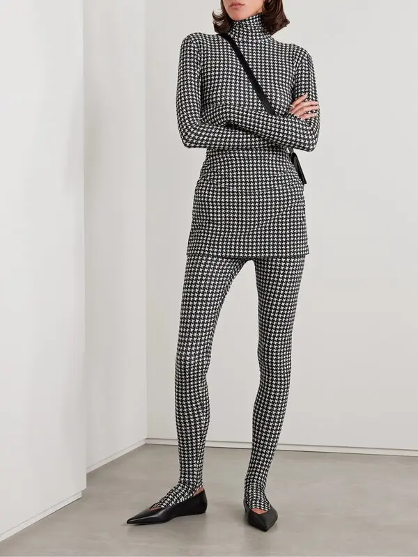 Norma Kamali Comfortable Houndstooth Leggings