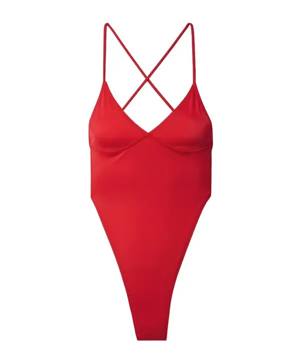 Norma Kamali High-cut Swimsuit - Red