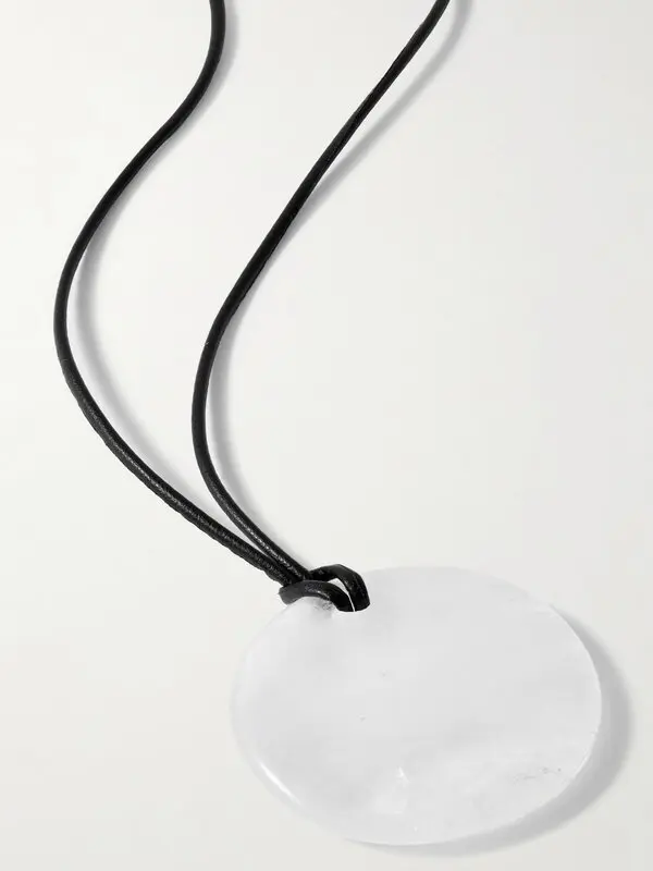 SOPHIE BUHAI Medium Full Moon Cord, Quartz And Silver Necklace