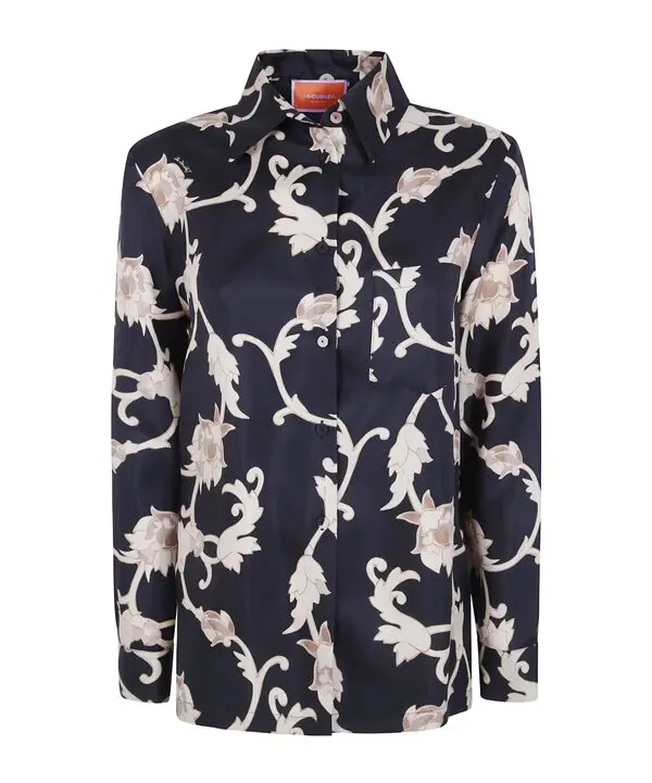 La DoubleJ Floral-print Silk Shirt