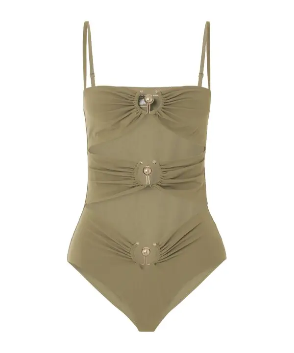 Christopher Esber Cutout Gold Ring Swimsuit - No