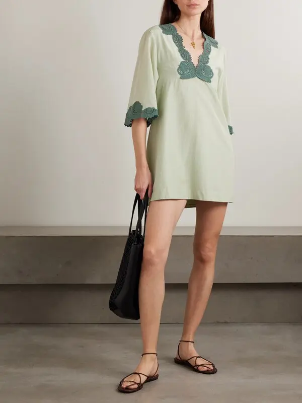 Posse Cotton And Silk-blend Mini Dress