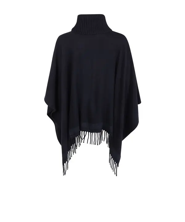 Ralph Lauren Fringed Turtleneck Cape