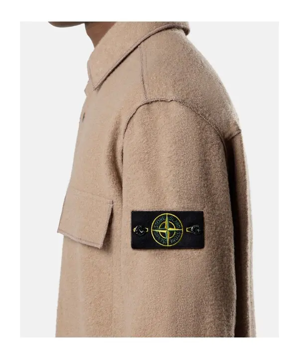 Stone Island Comfort-fit Snap-front Overshirt With Chest Pocket