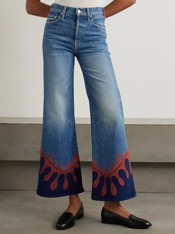 MOTHER La Doublej The Tomcat Roller Printed High-rise Flared Jeans